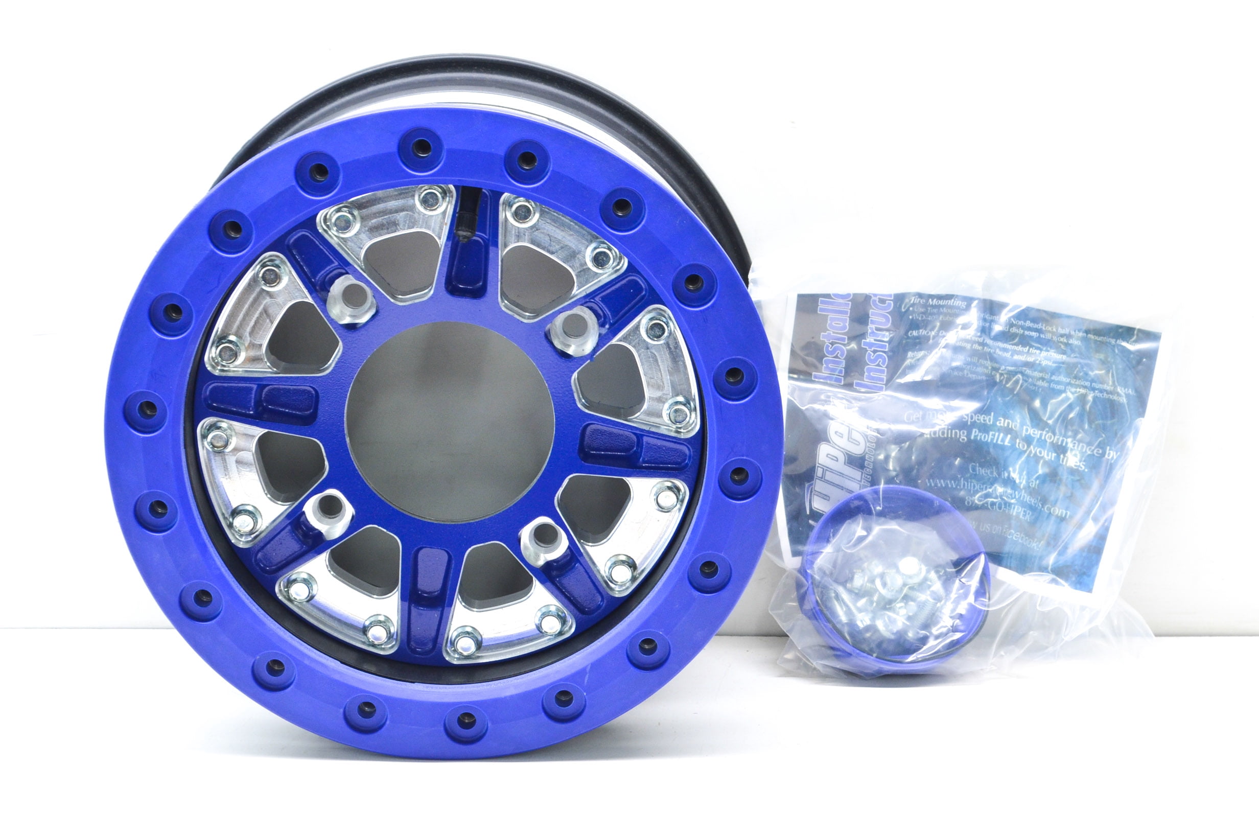 Hiper 1270-PBL02-52-SBL-BL Blue Sidewinder Wheel Rim 12X7 5+2 4/156 ...