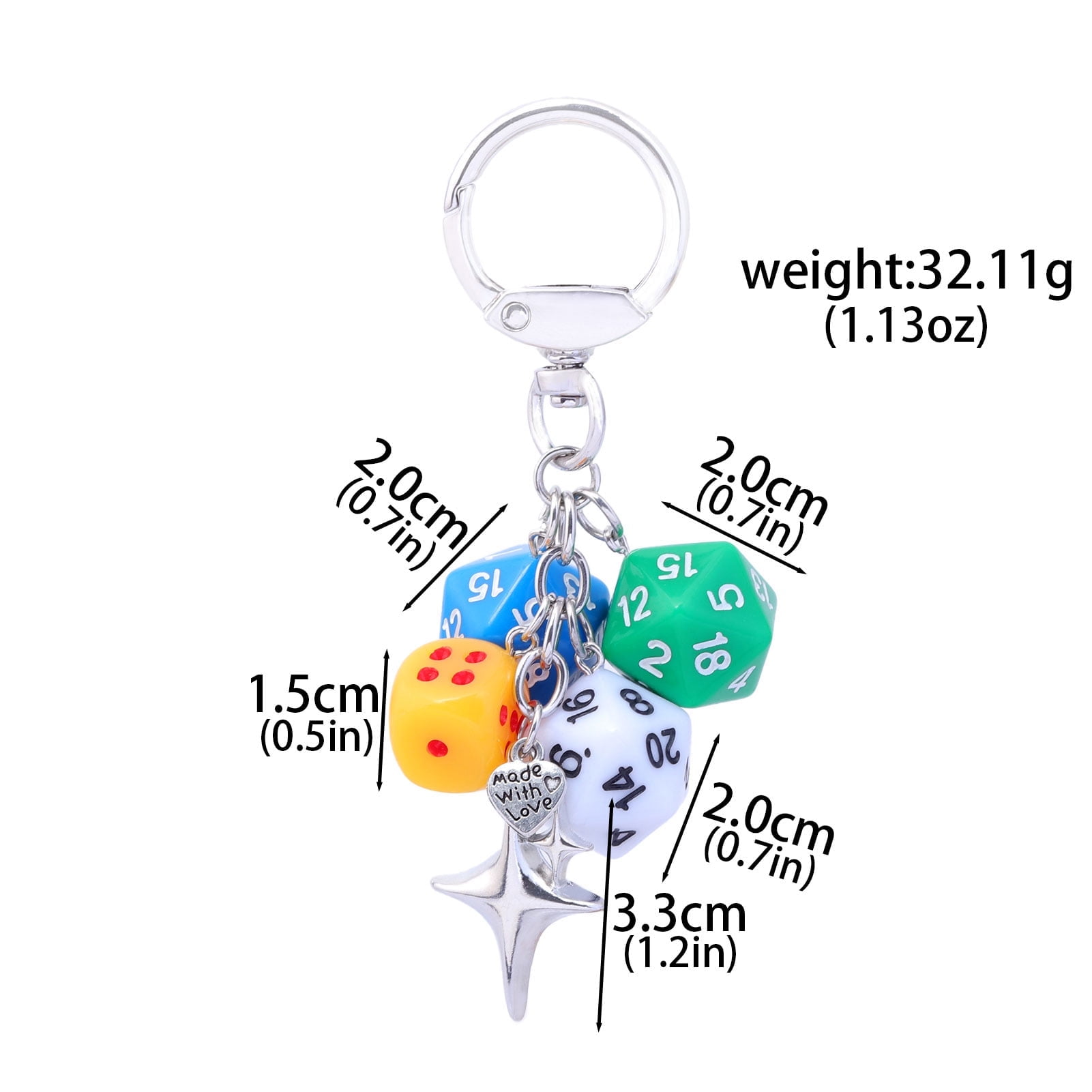 Hiphop Black Dice No. 8 Billiards Keychain Y2K Pink Fashion Lucky Dice ...