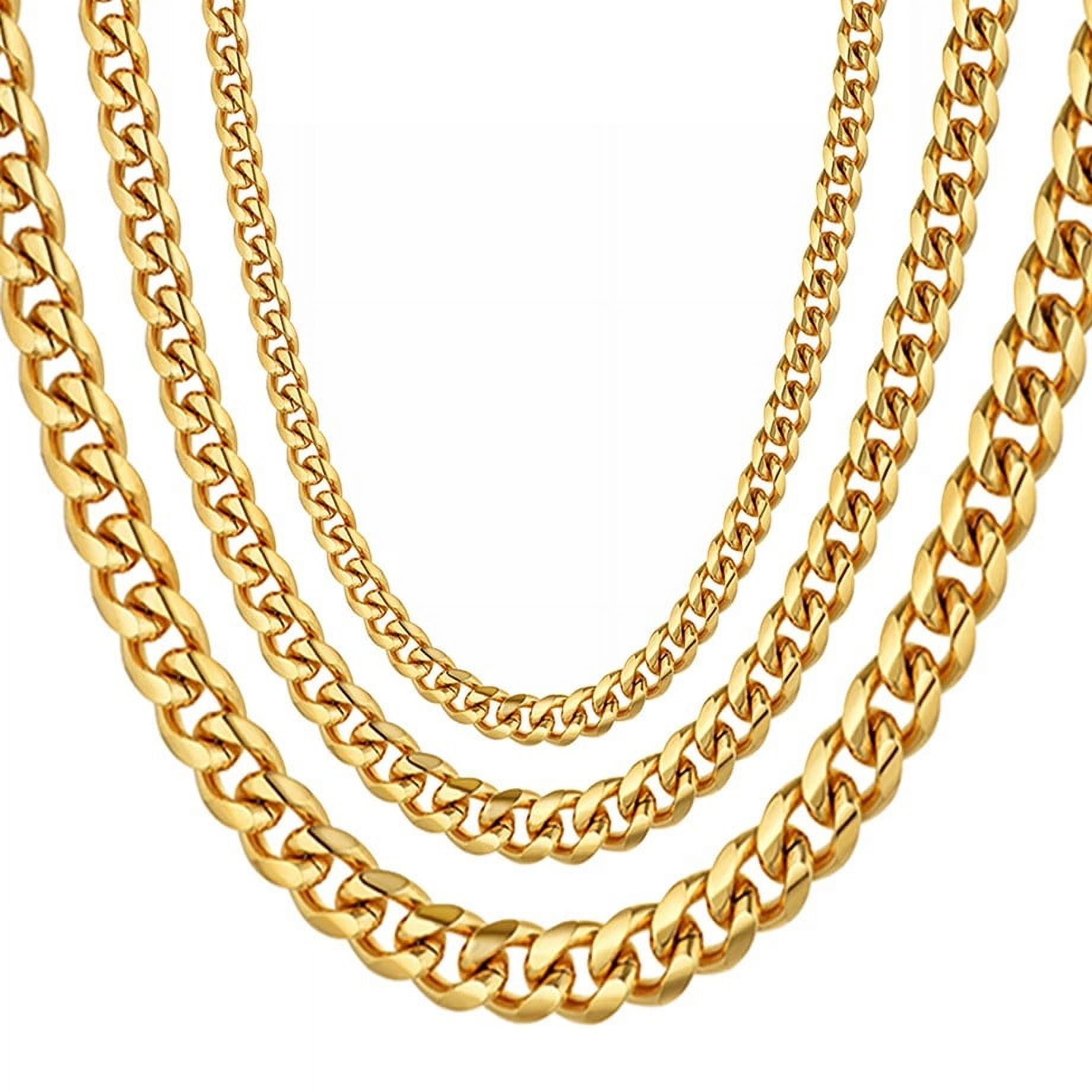 Hiphop Men's Thick Neck 14K Yellow Gold Heavy Miami Curb Cuban Link ...