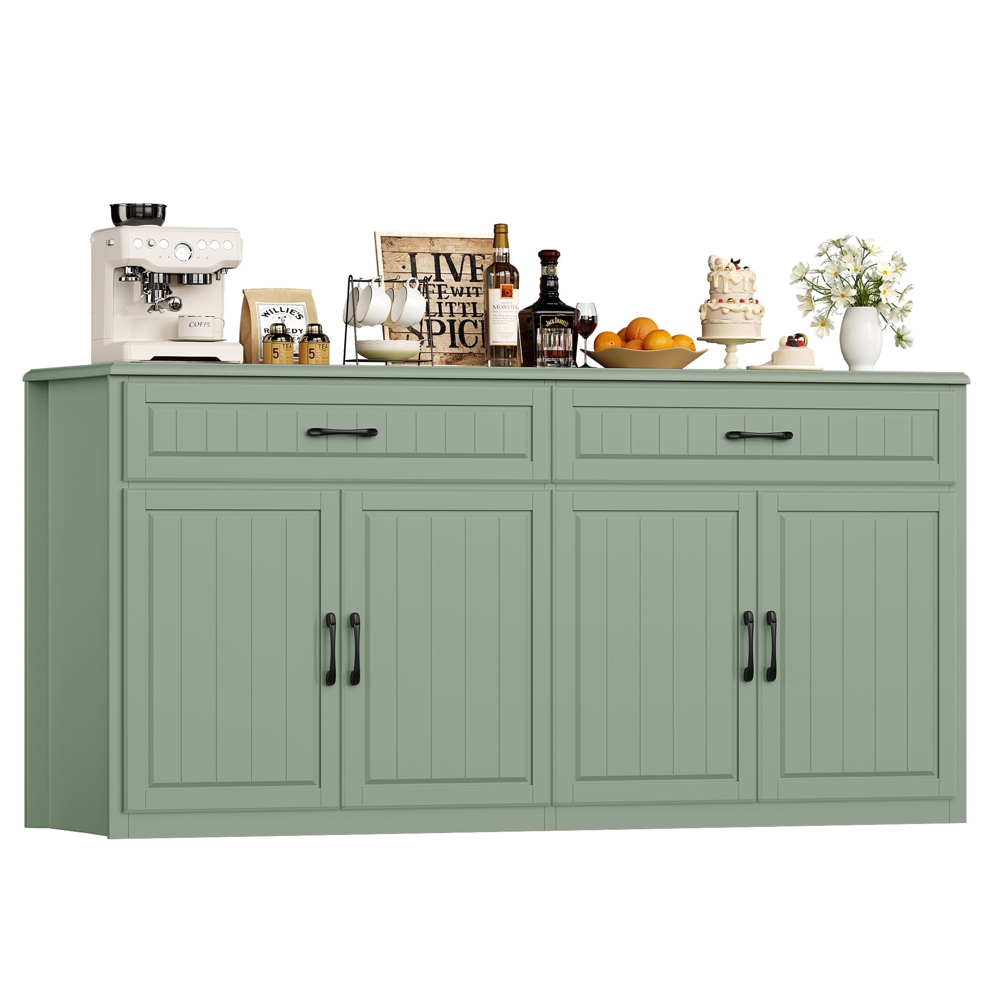 Hiphuta 63"Extended Wide Large Buffet Cabinet with 2 Drawers, Modern ...