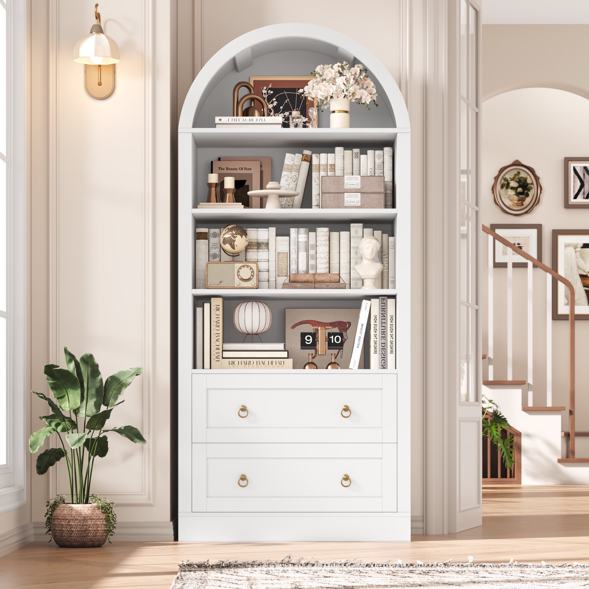 Customer reviews for Hiphuta 70"Tall Arched Bookcase, 4-Tier ...