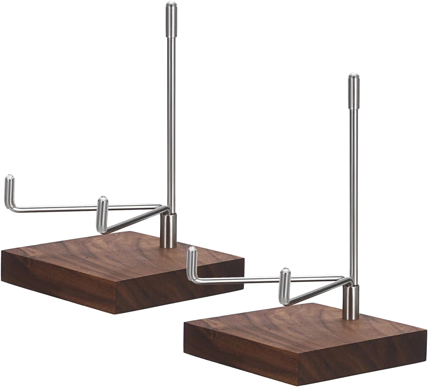 Hipiwe Rock Display Stand with Wooden Base Adjustable Metal Arms ...