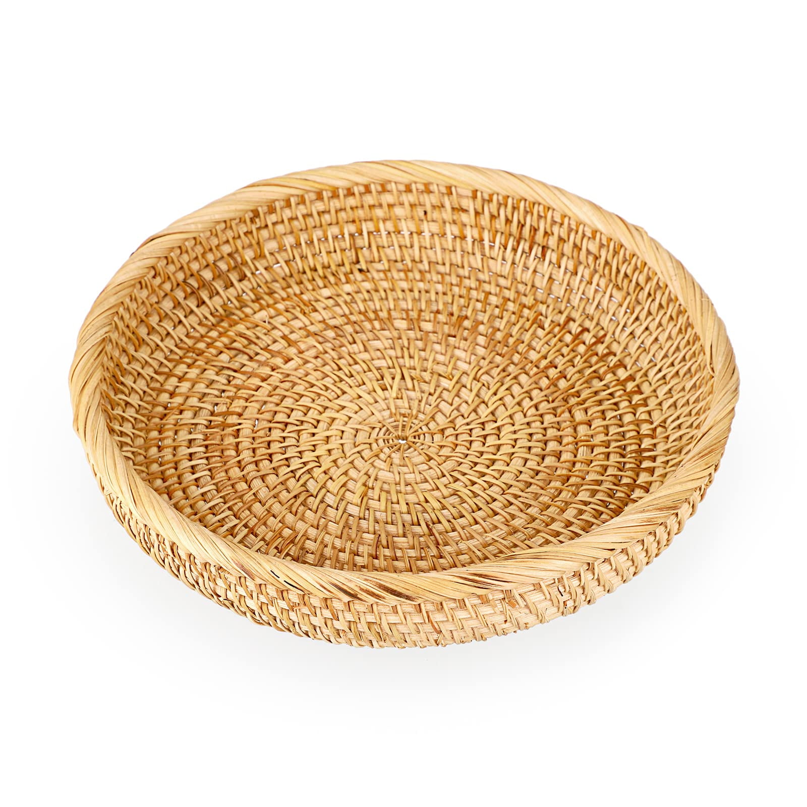 Hipiwe Small Round Keys Basket Bowl for Entryway 8.6" Hand-woven Wicker ...