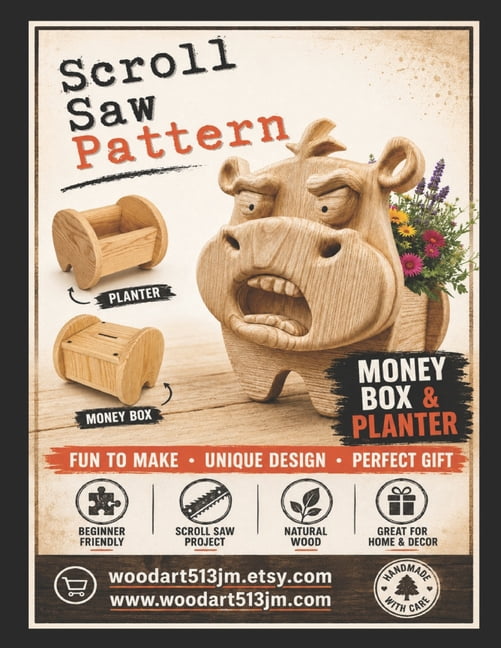 Hipopotam Planter & Money Box: Scroll Saw Pattern, (Paperback ...