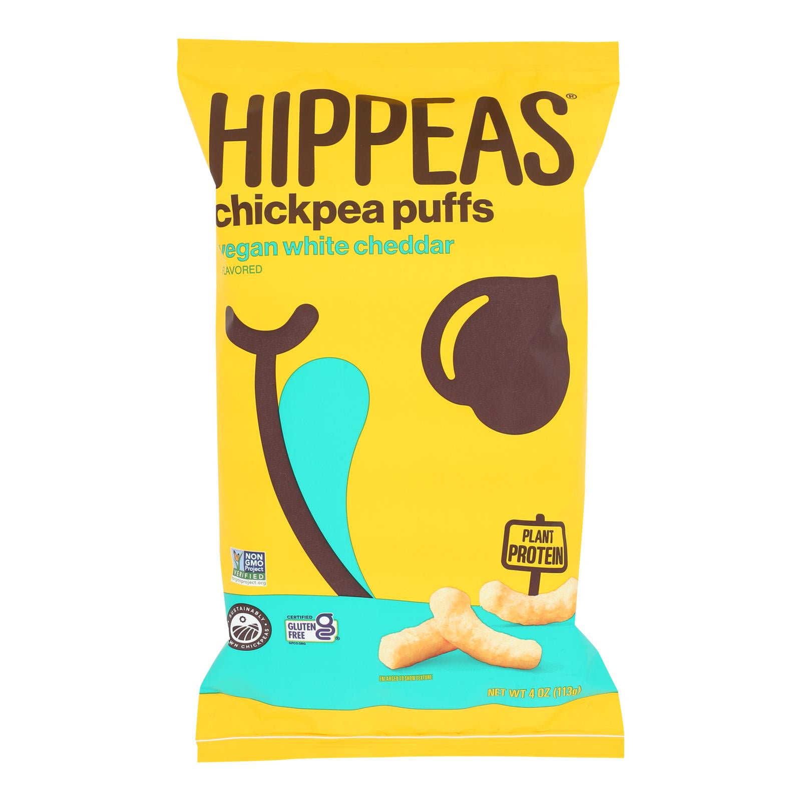 Hippeas - Chickpea Puff White Cheddar - Case of 12 - 4 ounces - Walmart.com