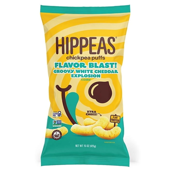 Hippeas Chickpea Puffs, Flavor Blast White Cheddar, 15 oz - Walmart.com