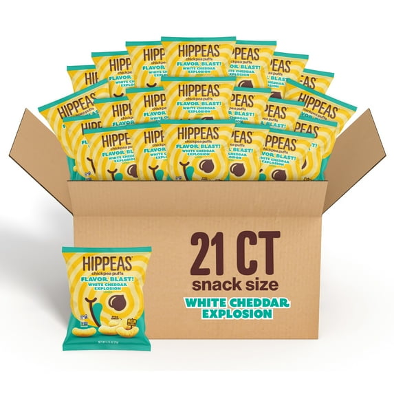 Hippeas Groovy White Cheddar Explosion Puffs, 21 Ct, 0.75 Oz - Walmart.com