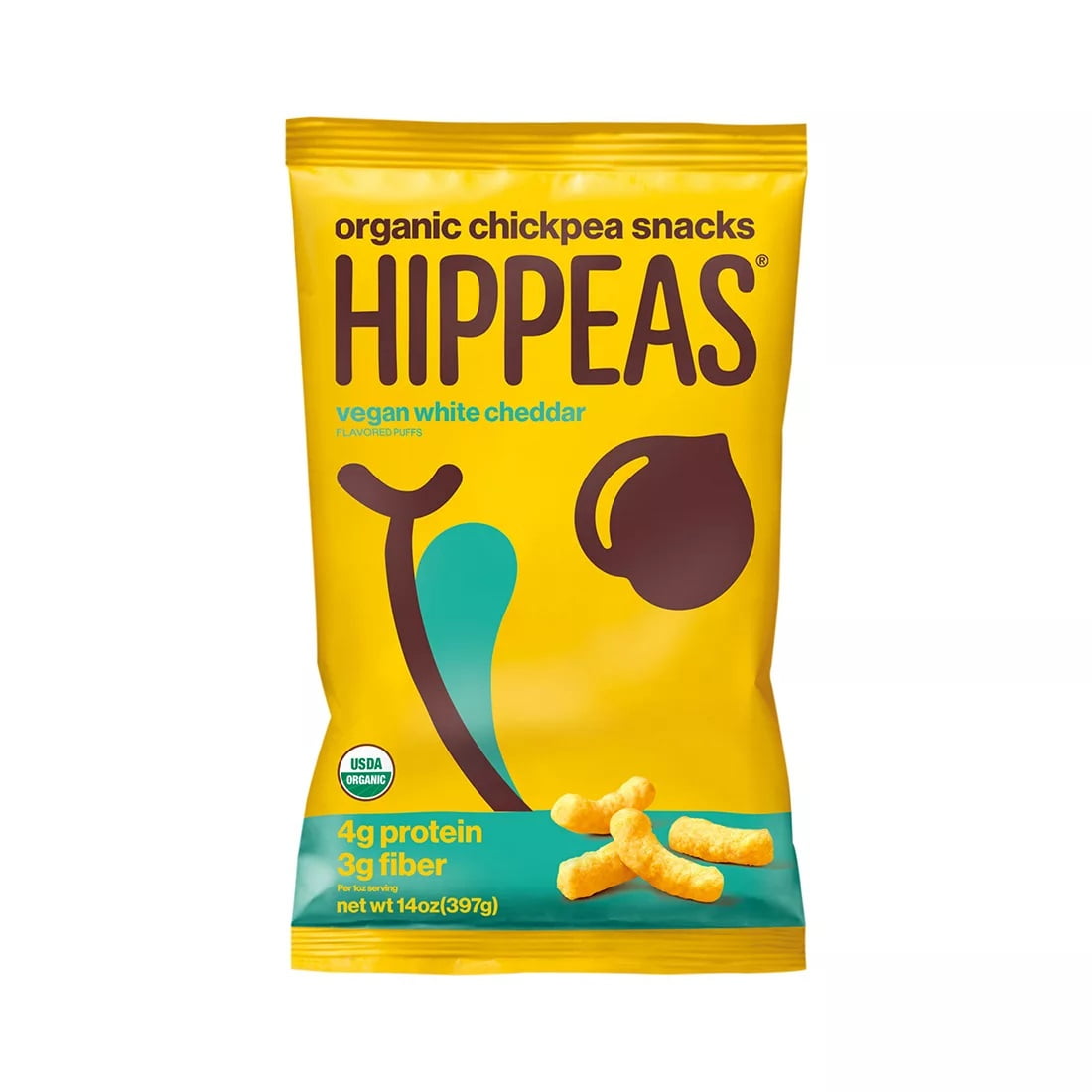 Hippeas Organic Cheddar Chickpea Puffs, 14 oz. - Walmart.com