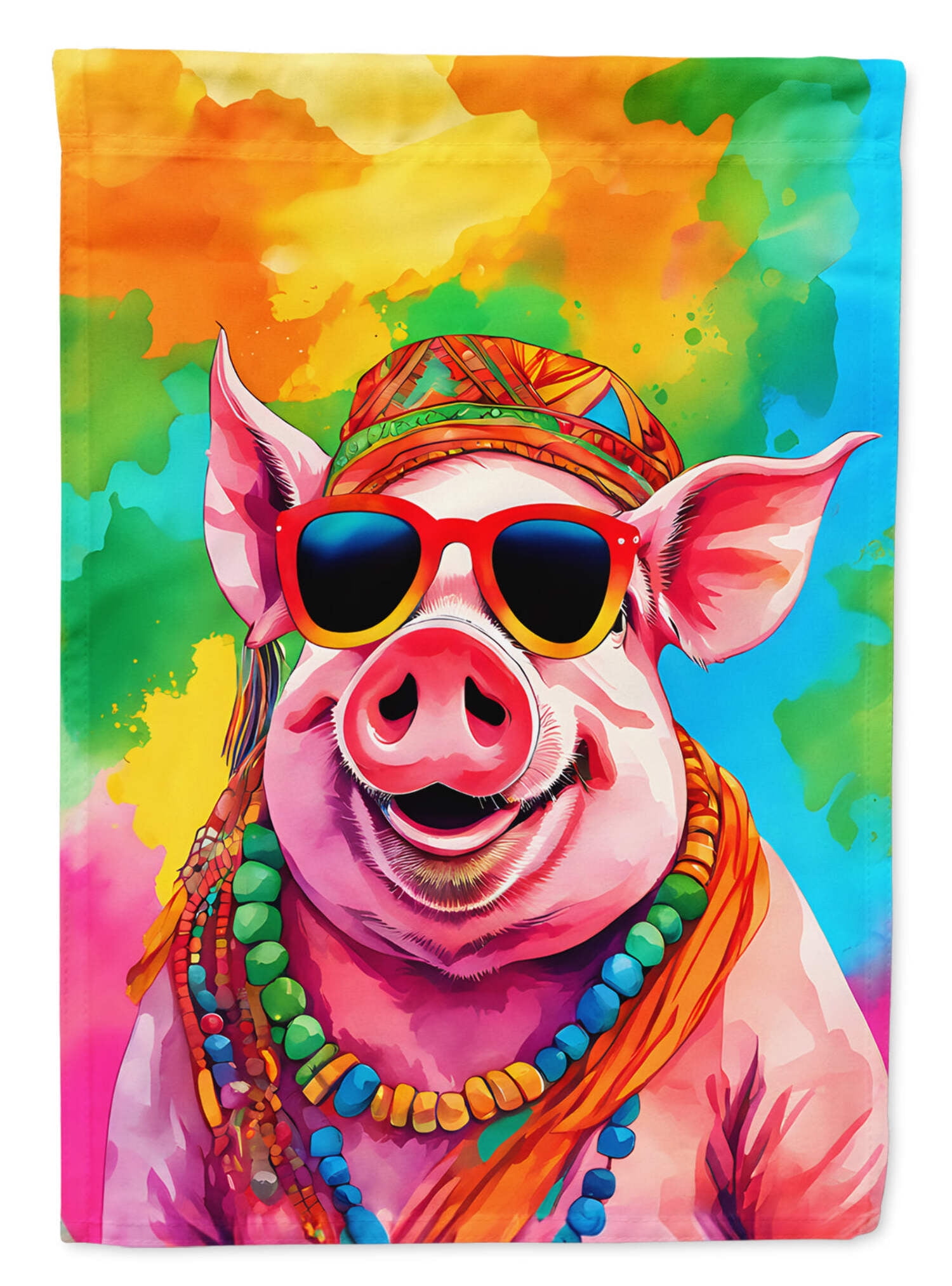 Hippie Animal Pig House Flag 28 in x 40 in - Walmart.com