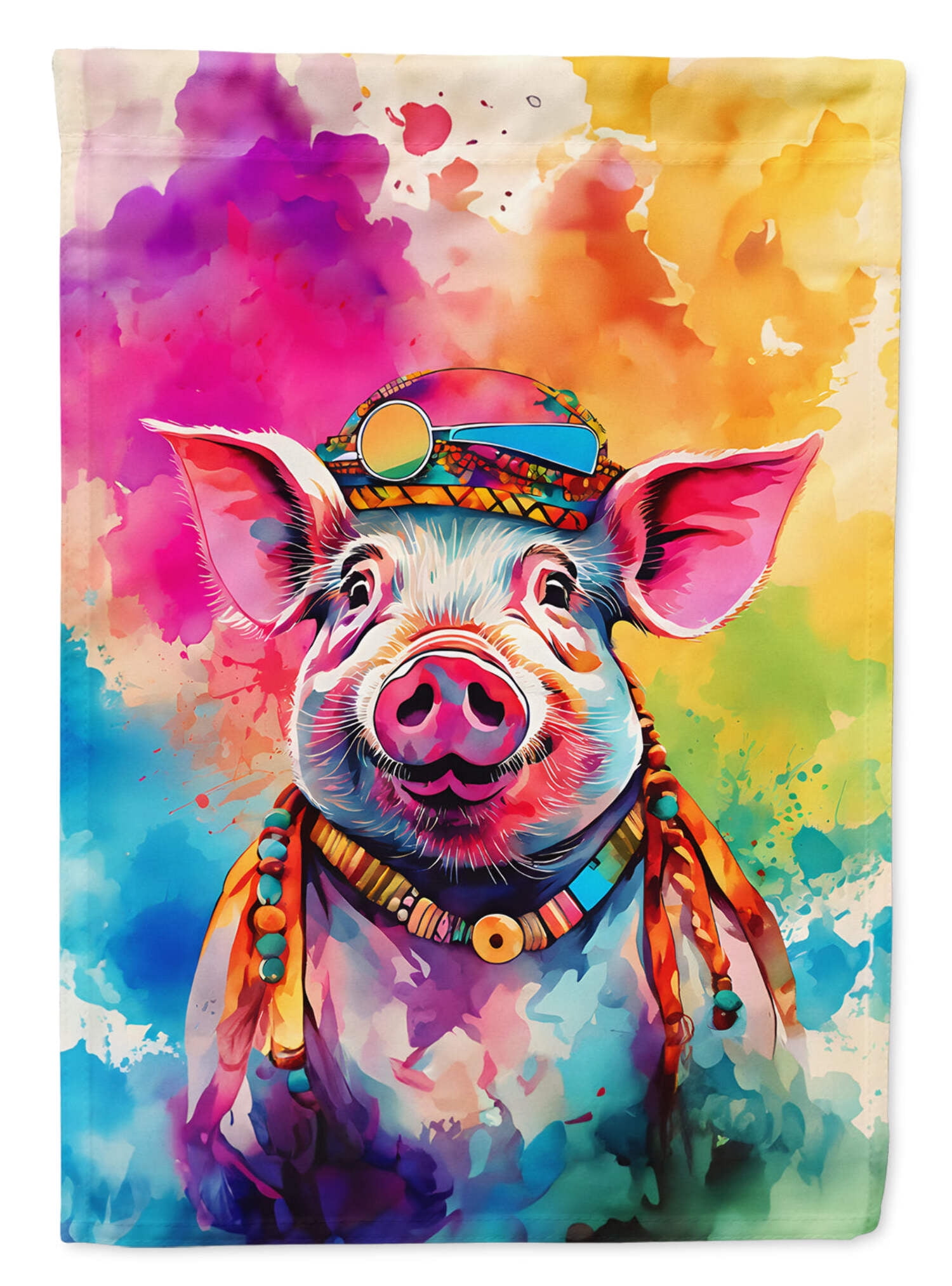 Hippie Animal Pig House Flag 28 in x 40 in - Walmart.com