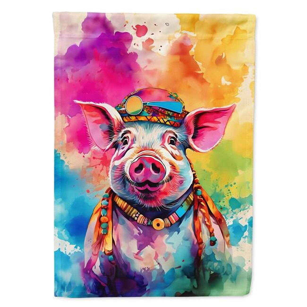 Hippie Animal Pig House Flag 28 in x 40 in - Walmart.com