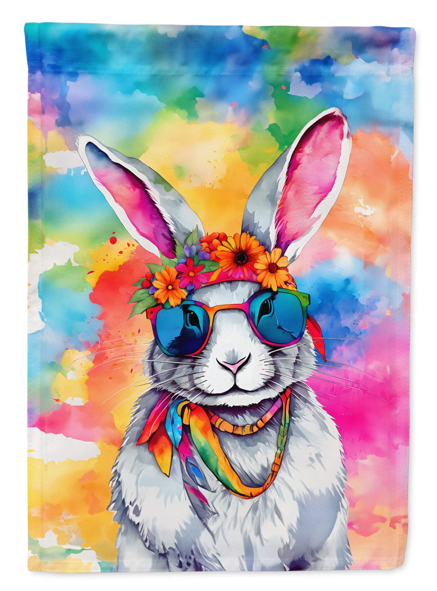 Hippie Animal Rabbit House Flag - Walmart.com