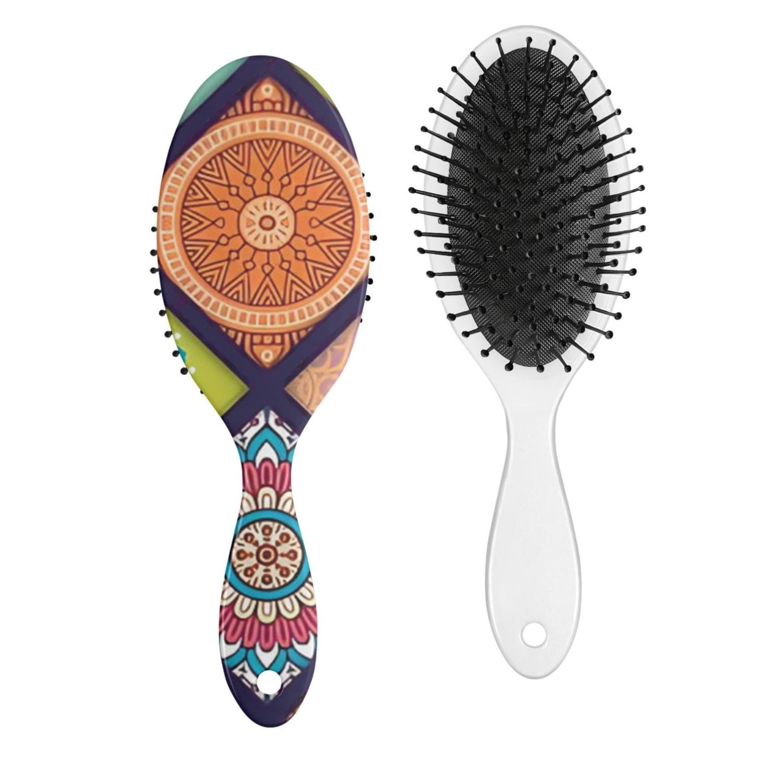 Hippie Bohemian Detangling Hair Brush, Geometric Pattern Soft Bristle ...