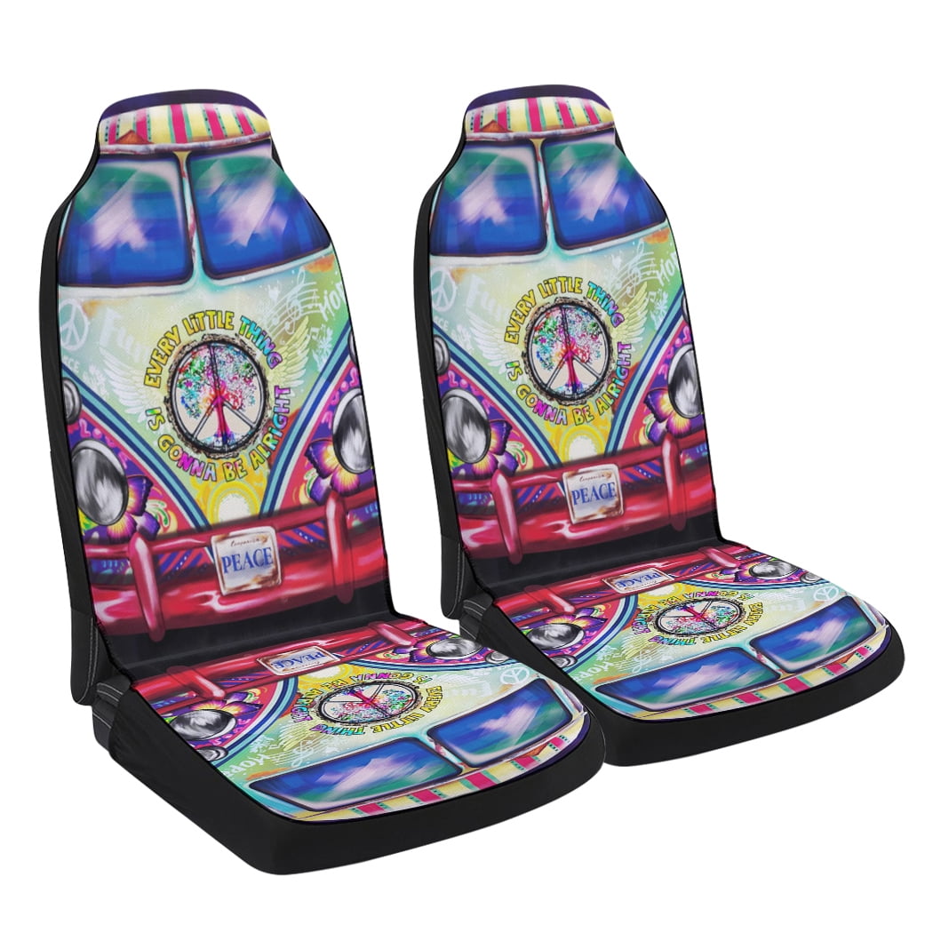 Hippie Bus Every Little Thing Is Gonna Be Alright Seat Covers Cars, Car ...