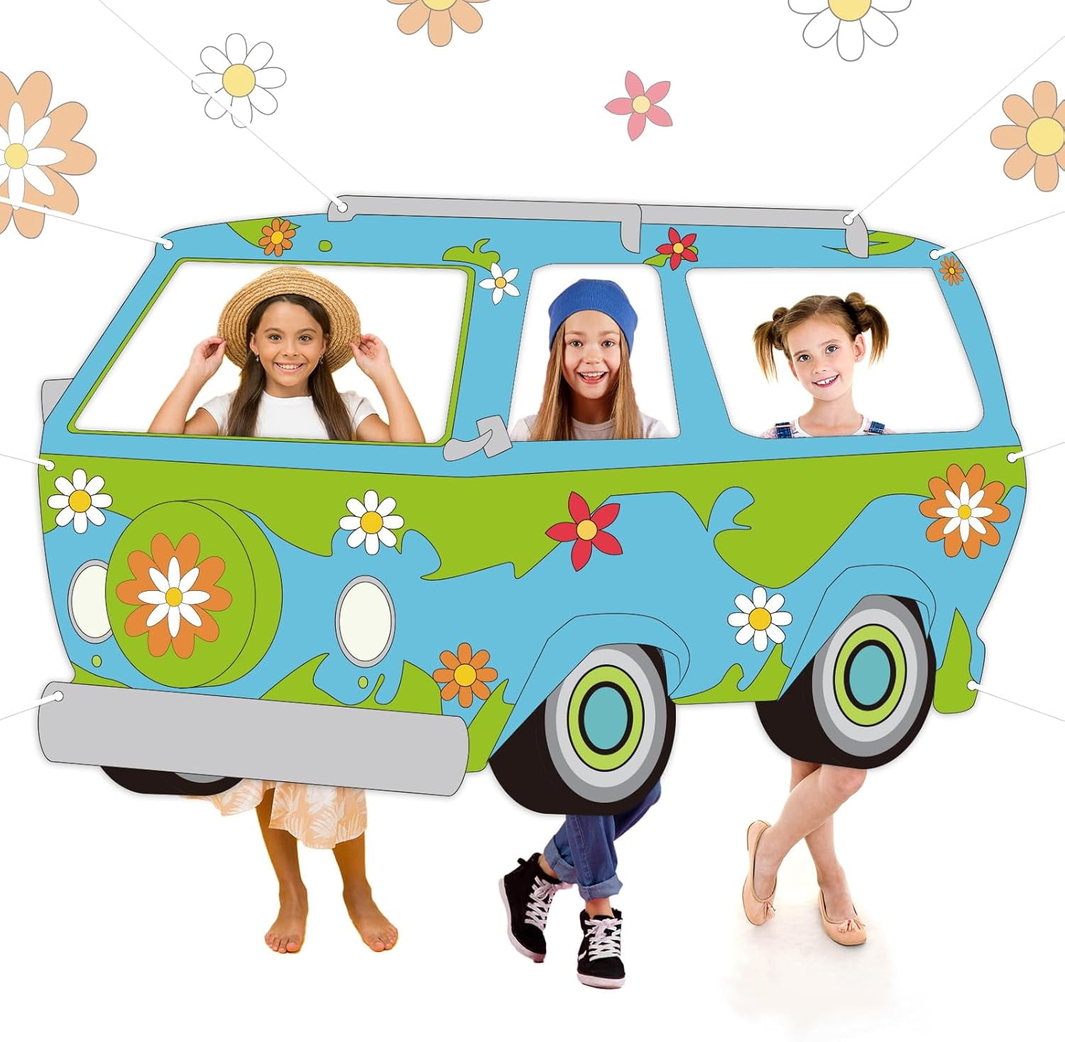 Hippie Bus Photo Prop Backdrop Banner for Party Decor Mysterious Car ...