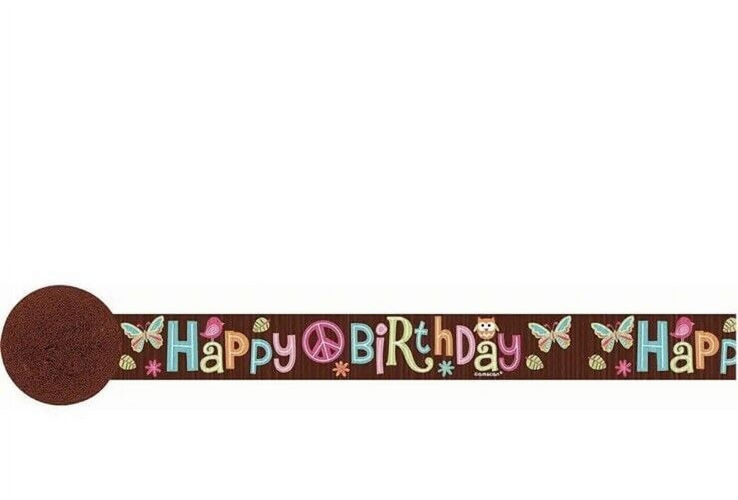 Hippie Chick Peace Owl Brown Retro Birthday Party Decoration Crepe ...