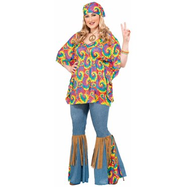 Free Shipping! Peace and Love Hippie Women's Plus Size Adult Halloween ...