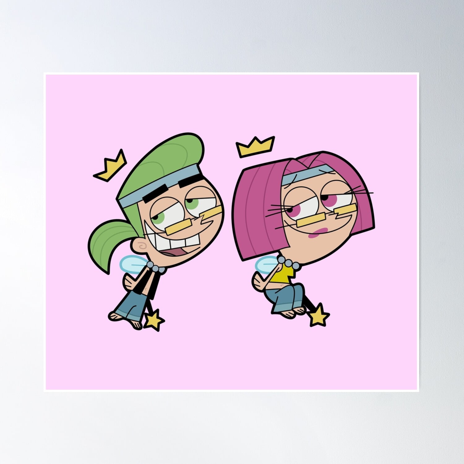Hippie Cosmo And Wanda Poster Wall Art, Modern Wall Decor, 24x36 ...