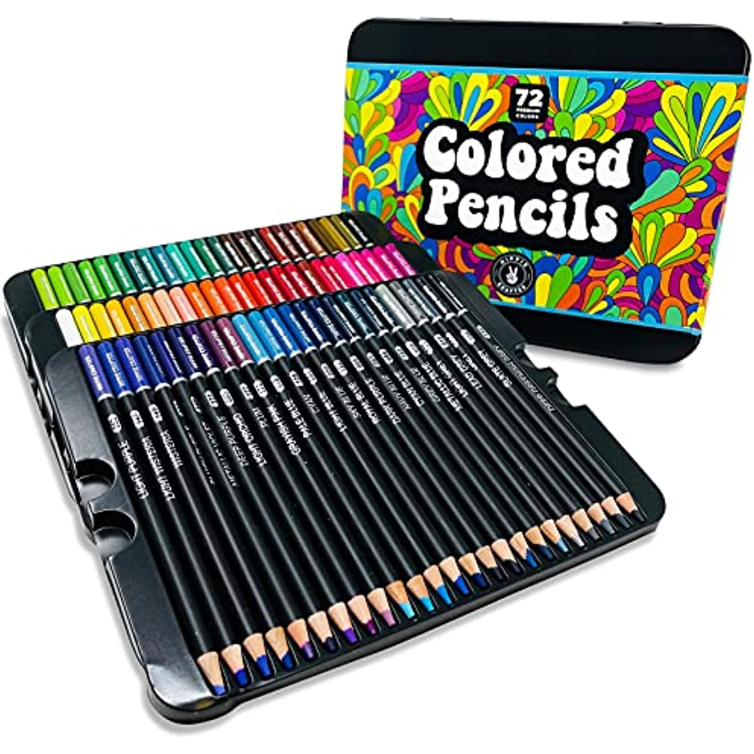 Hippie Crafter 72 Colored Pencils for Artists Professional Coloring ...
