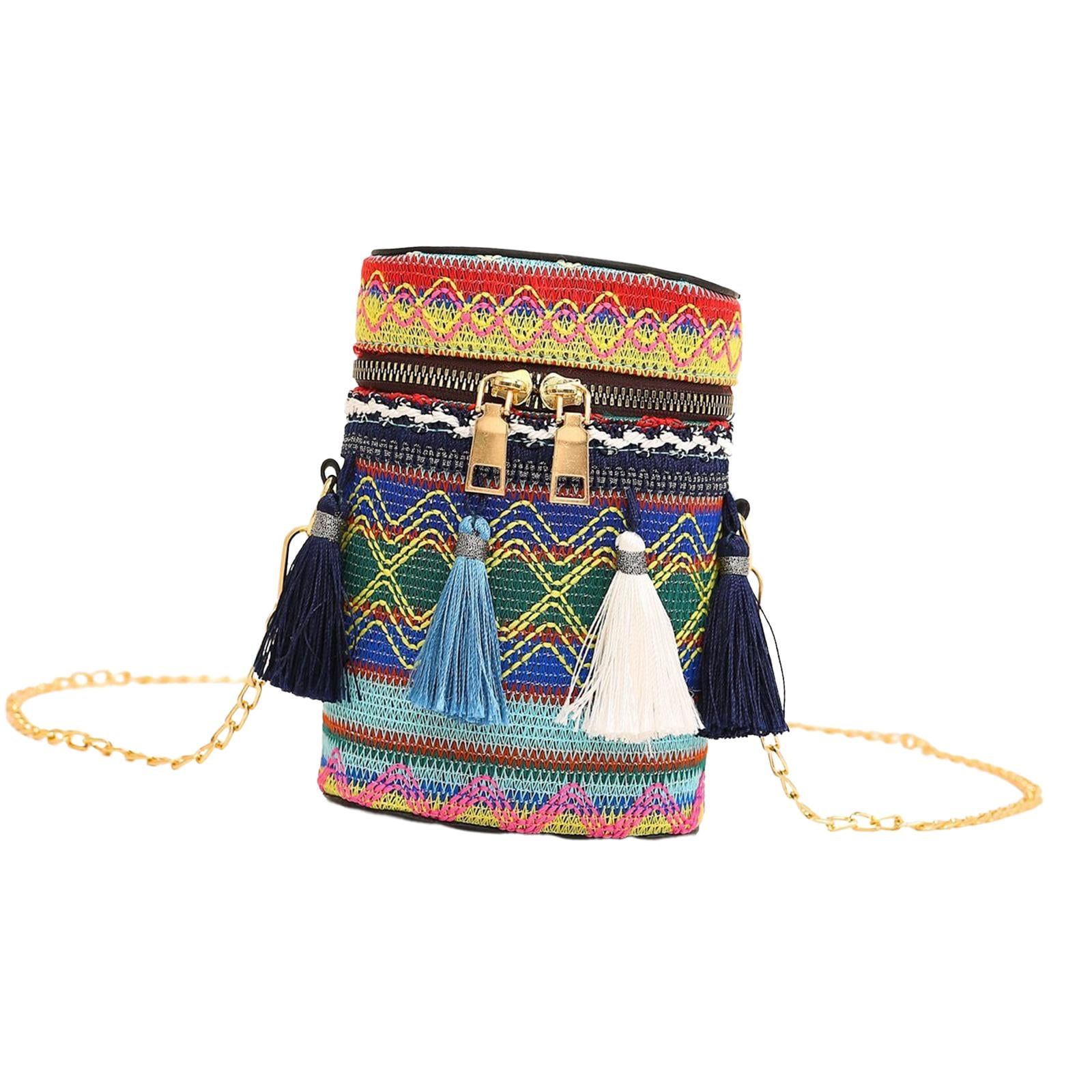 Hippie Crossbody Bag Women Embroidered Shoulder Bag for Holiday Travel ...