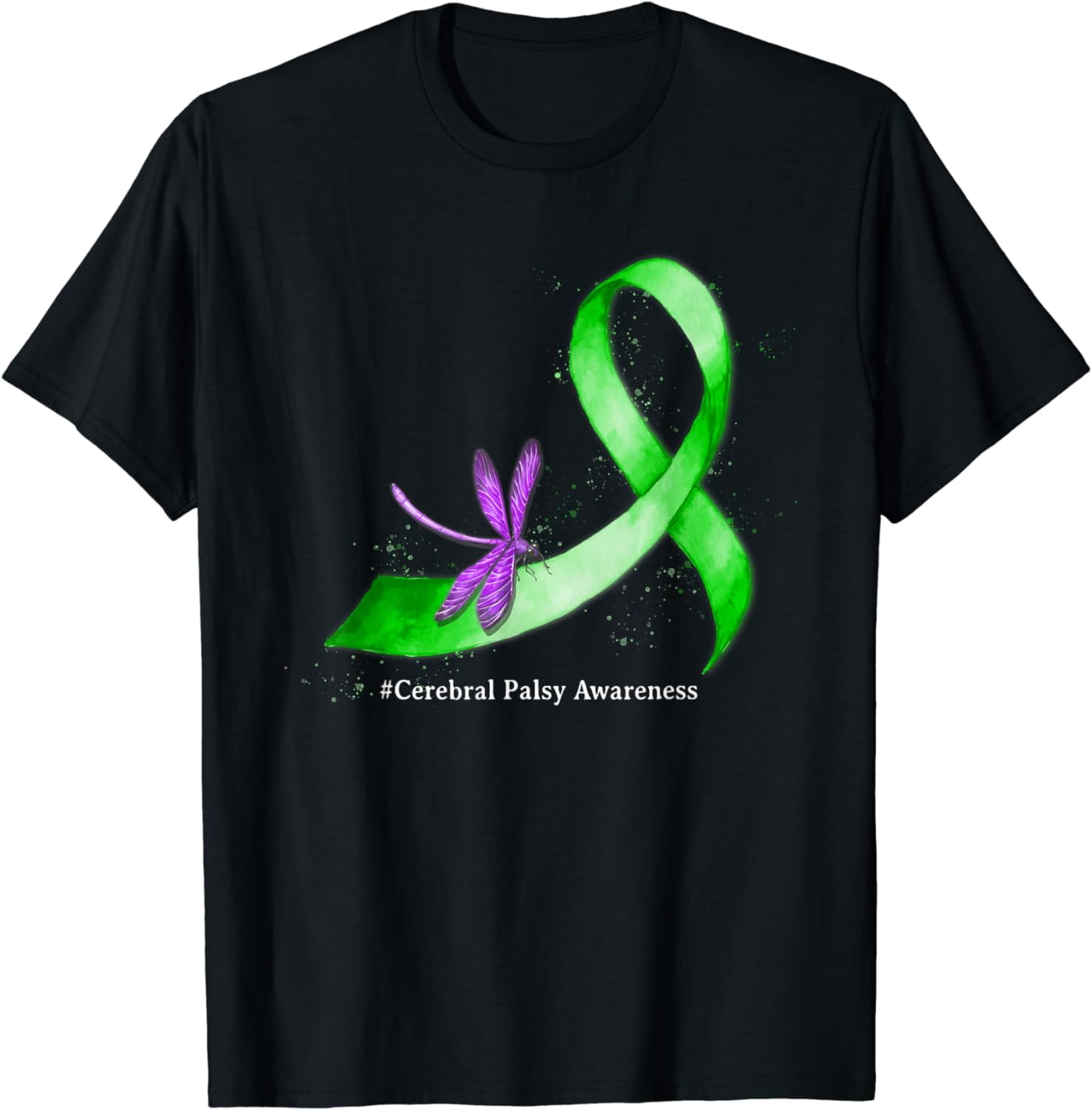 Hippie Dragonfly Green Ribbon Cerebral Palsy Awareness T-Shirt - Walmart.com