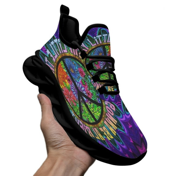 Hippie Every Little Thing Is Gonna Be Alrigh Shoes Sneakers Black Size ...