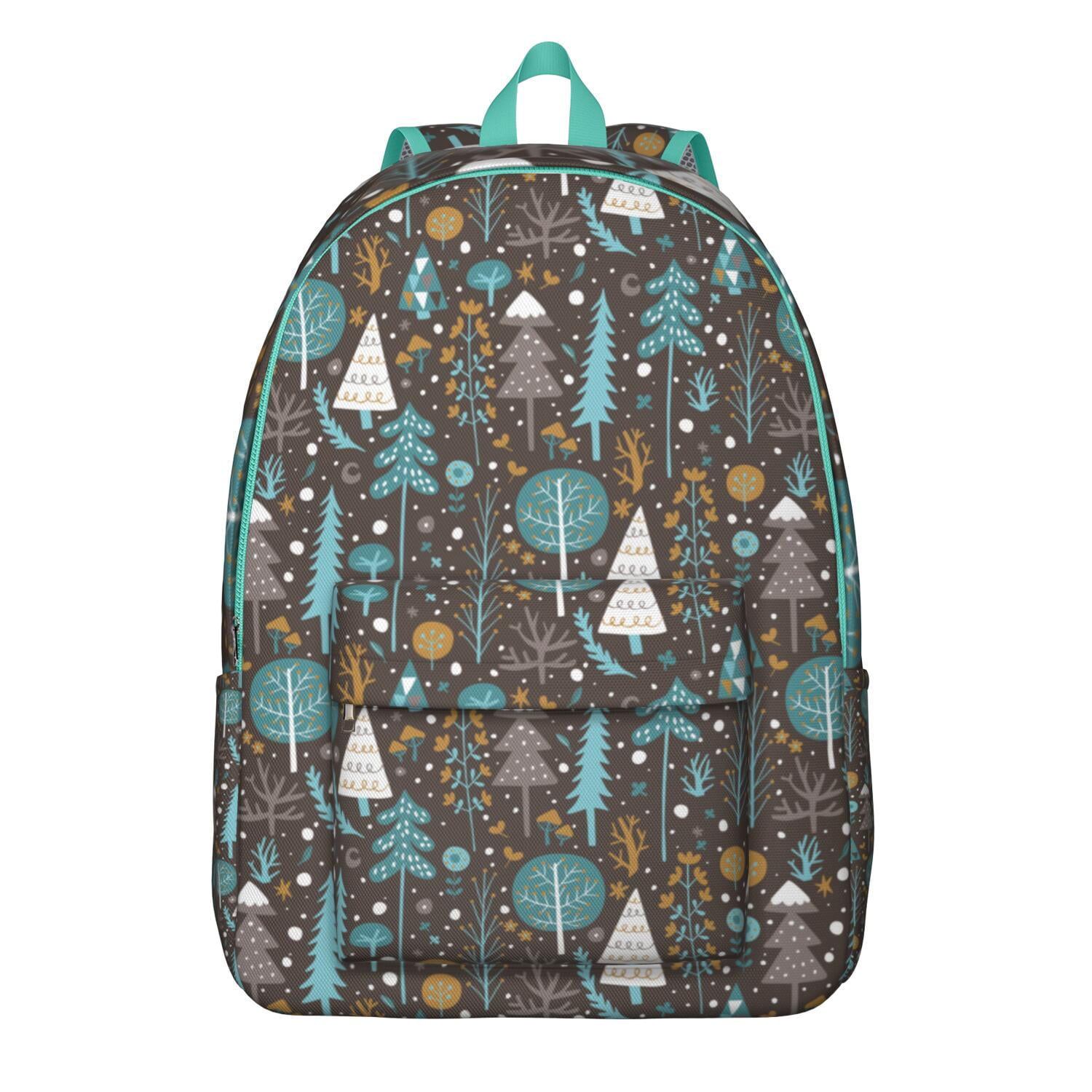 Hippie Floral Print School Backpack, Waterproof Laptop Daypack for ...