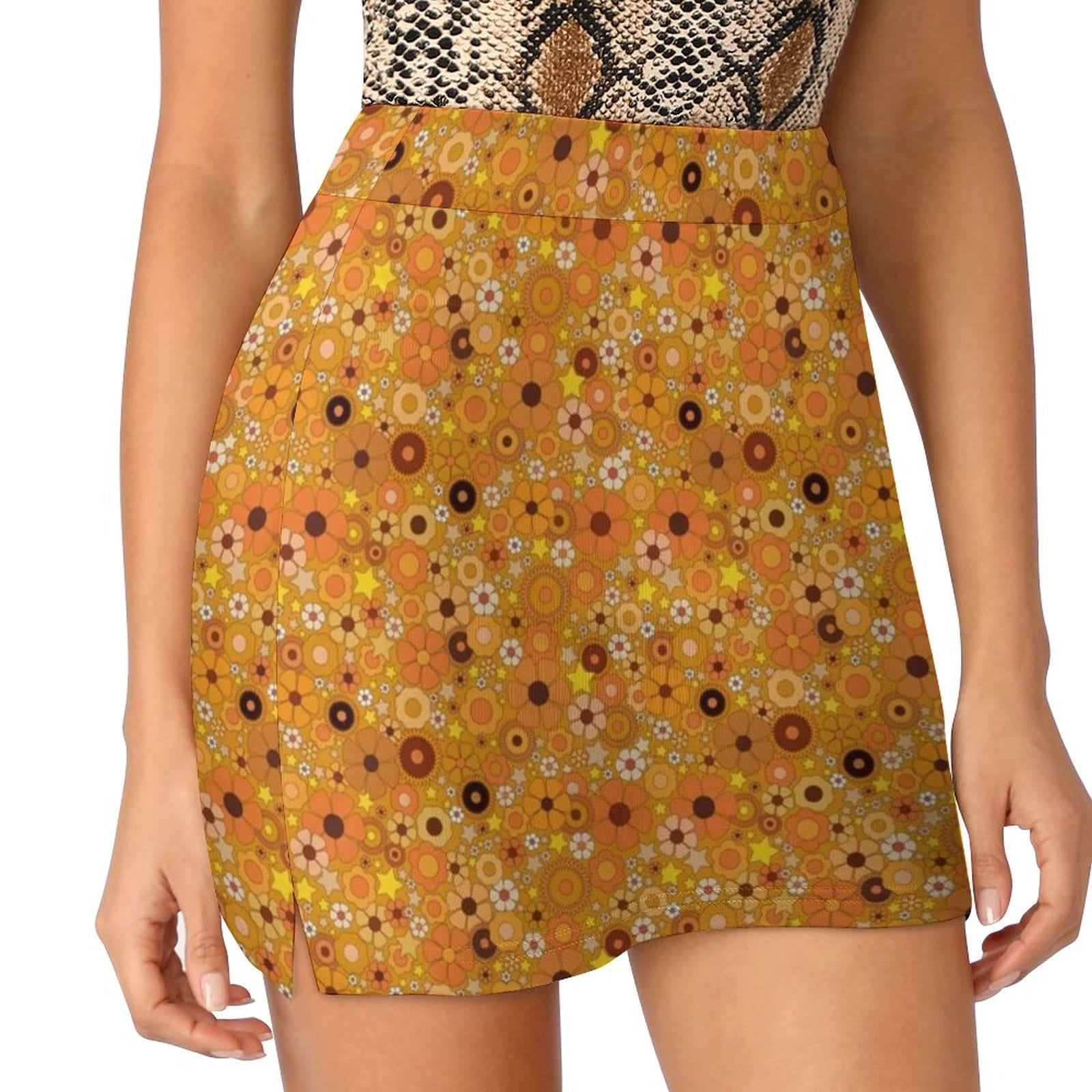 Hippie Flower Stars 60S 70S Women's skirt Aesthetic skirts New Fashion ...