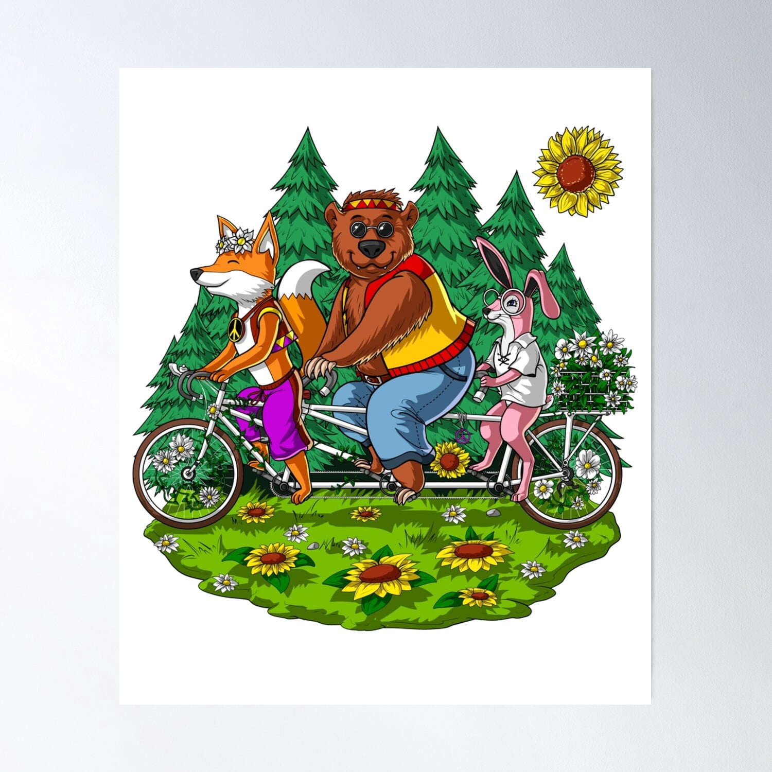 Hippie Forest Poster Wall Art, Modern Wall Decor, 12x18 UNFRAMED ...