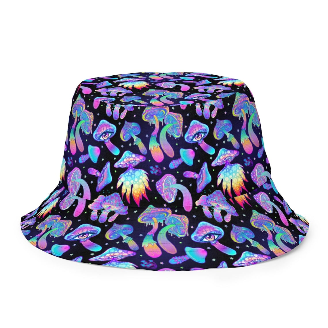 Hippie Gift Hologram Mush@room Purple Bucket Hat - Walmart.com