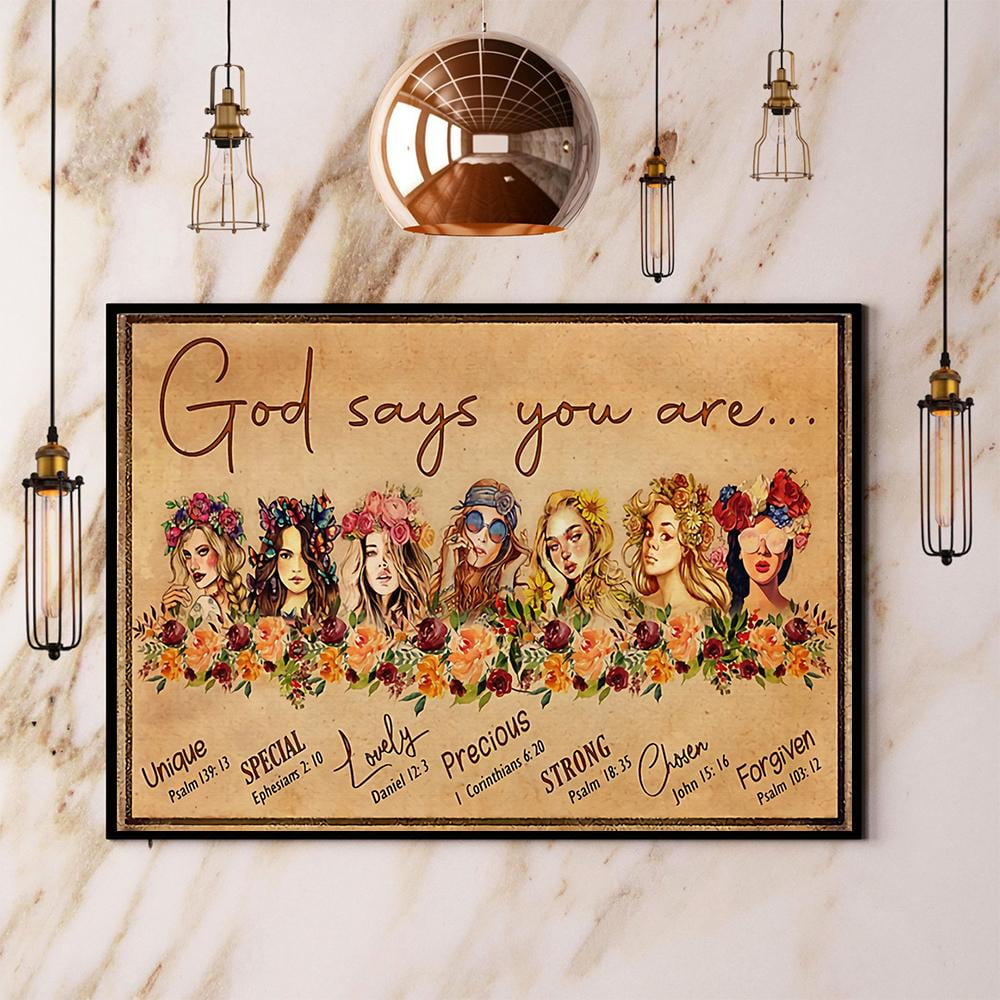 Hippie Girl God Says You Are Special Paper Poster No Frame Matte Wall ...