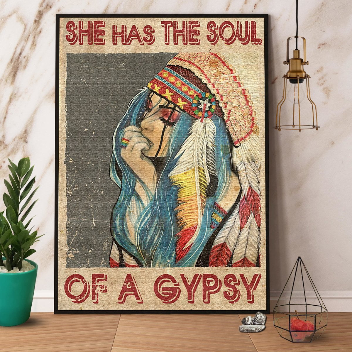 Hippie Girl She Has The Soul Of A Gypsy Poster No Frame Matte Wall Art ...