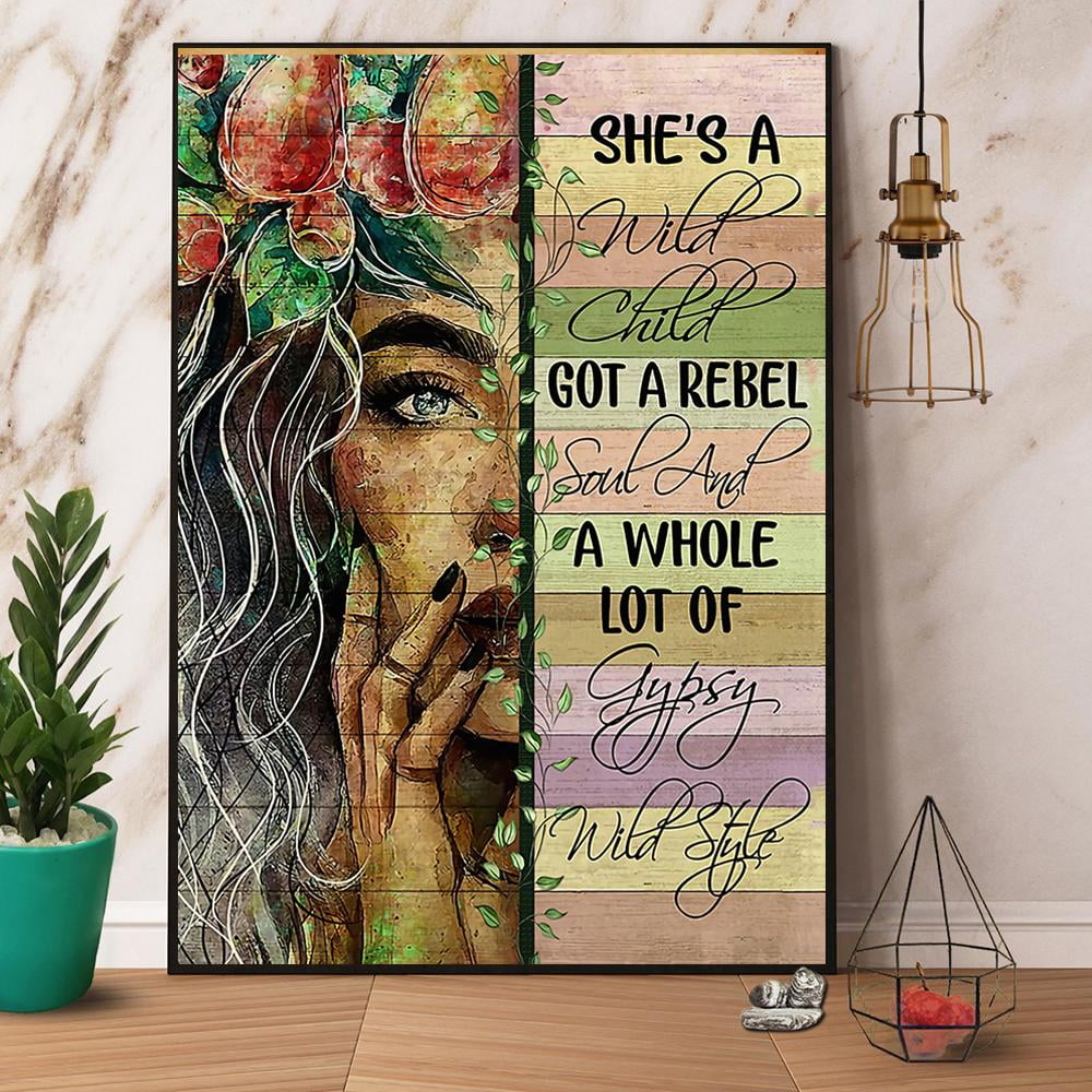 Hippie Girl She'S A Wild Child Got A Rebel Soul Paper Poster No Frame ...