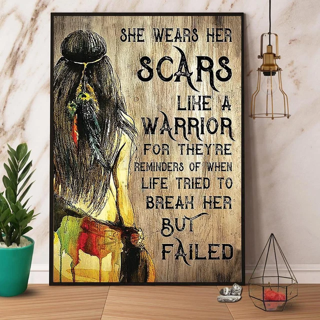 Hippie Girl She Wears Her Scars Like A Warrior Paper Poster No Frame ...