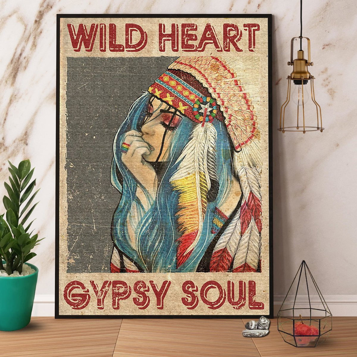 Hippie Girl Wild Heart Gypsy Soul Paper Poster No Frame Matte Wall Art ...