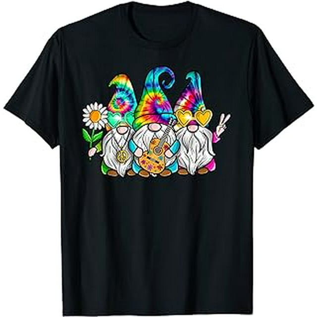 Hippie Gnomes Tie Dye Peace Love Peace Sign 60s 70s Hippie T-Shirt ...