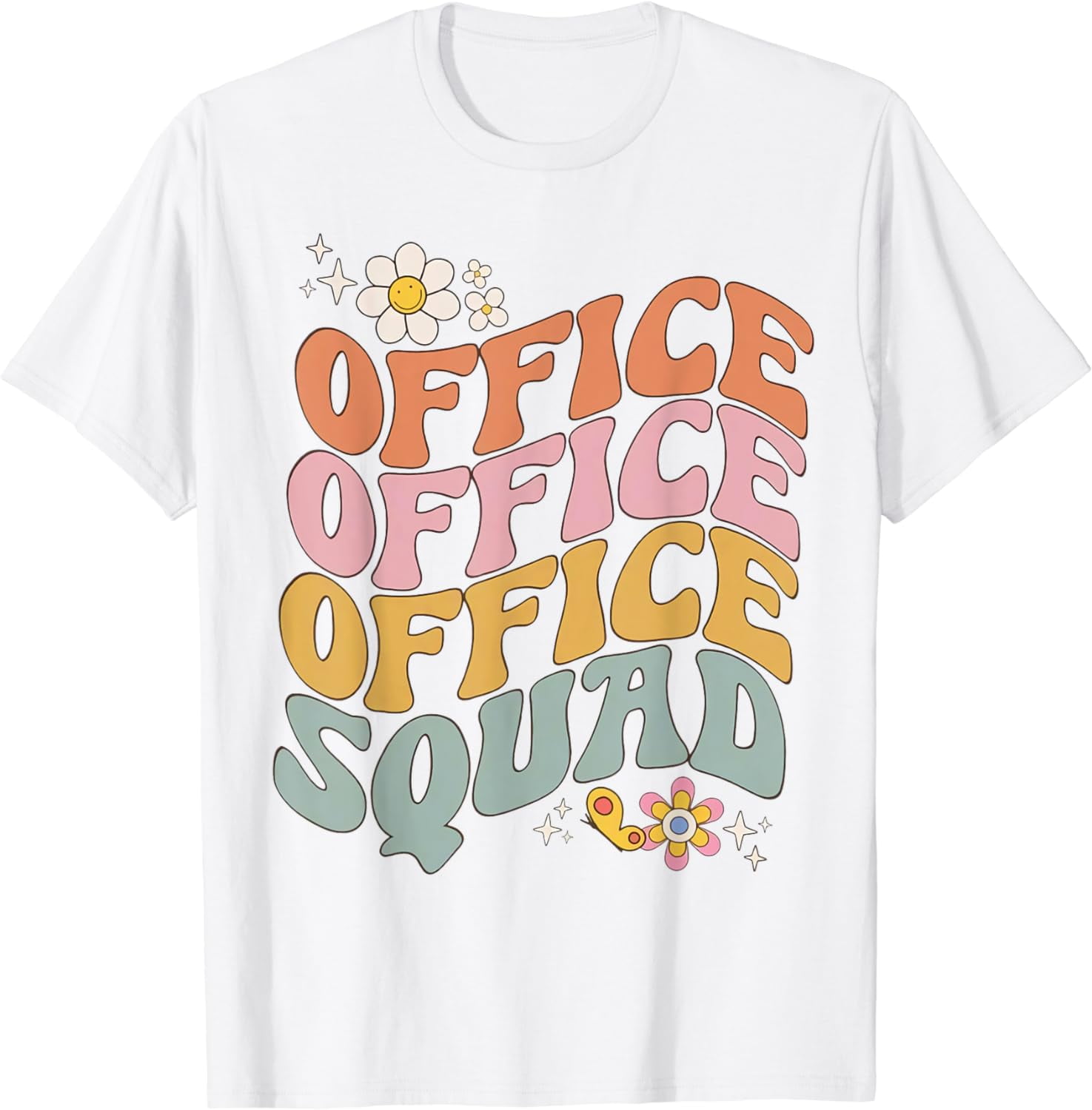 Hippie Groovy Office Staff Positive Mind T-Shirt - Walmart.com