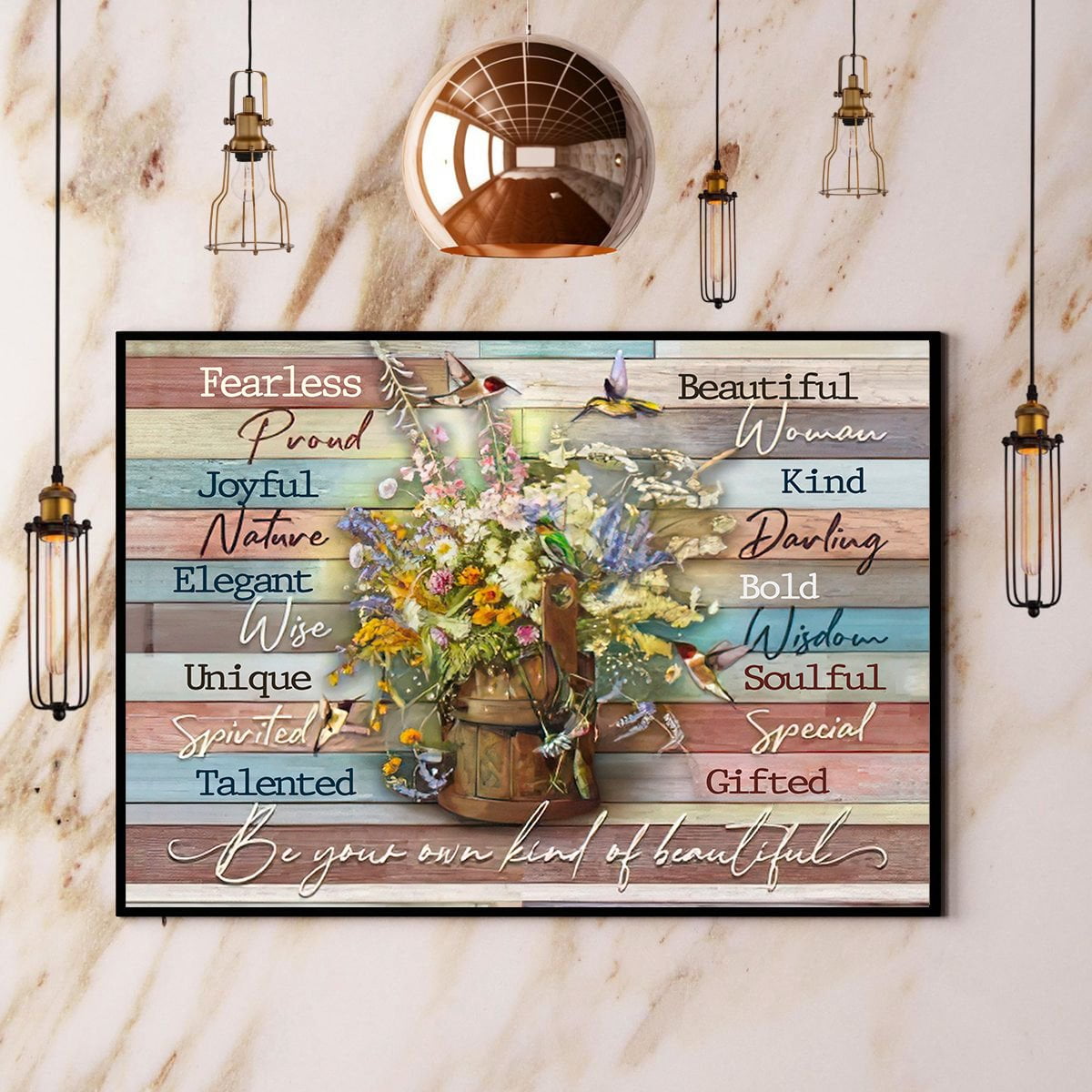 Hippie Hummingbird Be Your Own Kind Of Beautiful Poster No Frame Matte ...