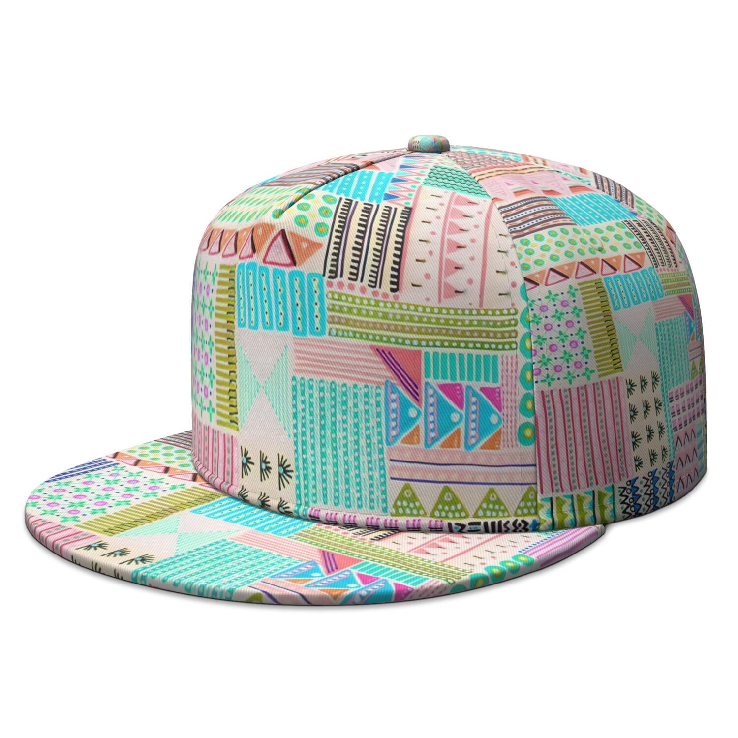 Hippie Inspired Flat Brim Hat - Adjustable Retro Style Baseball Cap for ...