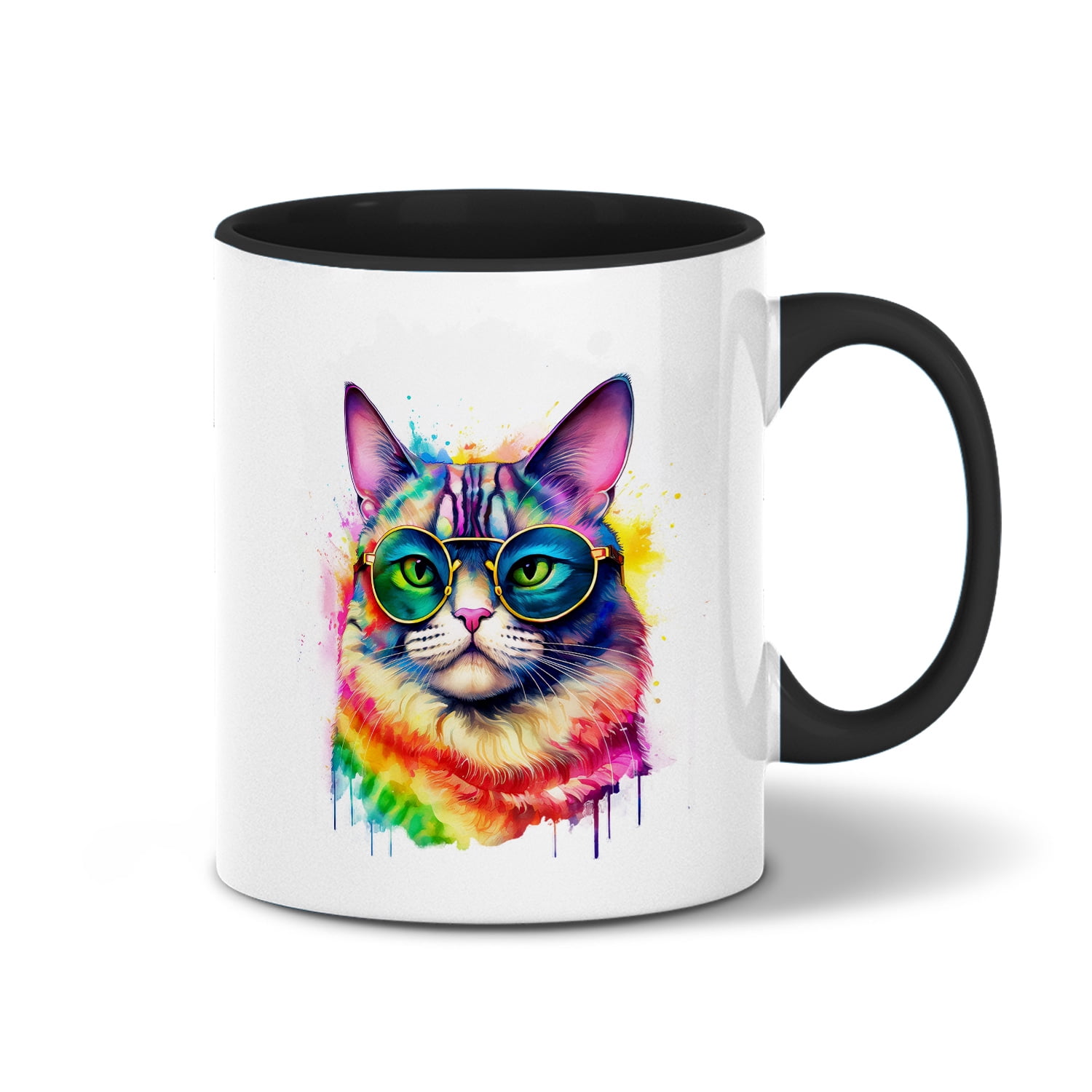 Hippie Manx Portrait oil painting Watercolor Tie-dye Vintage 11oz ...