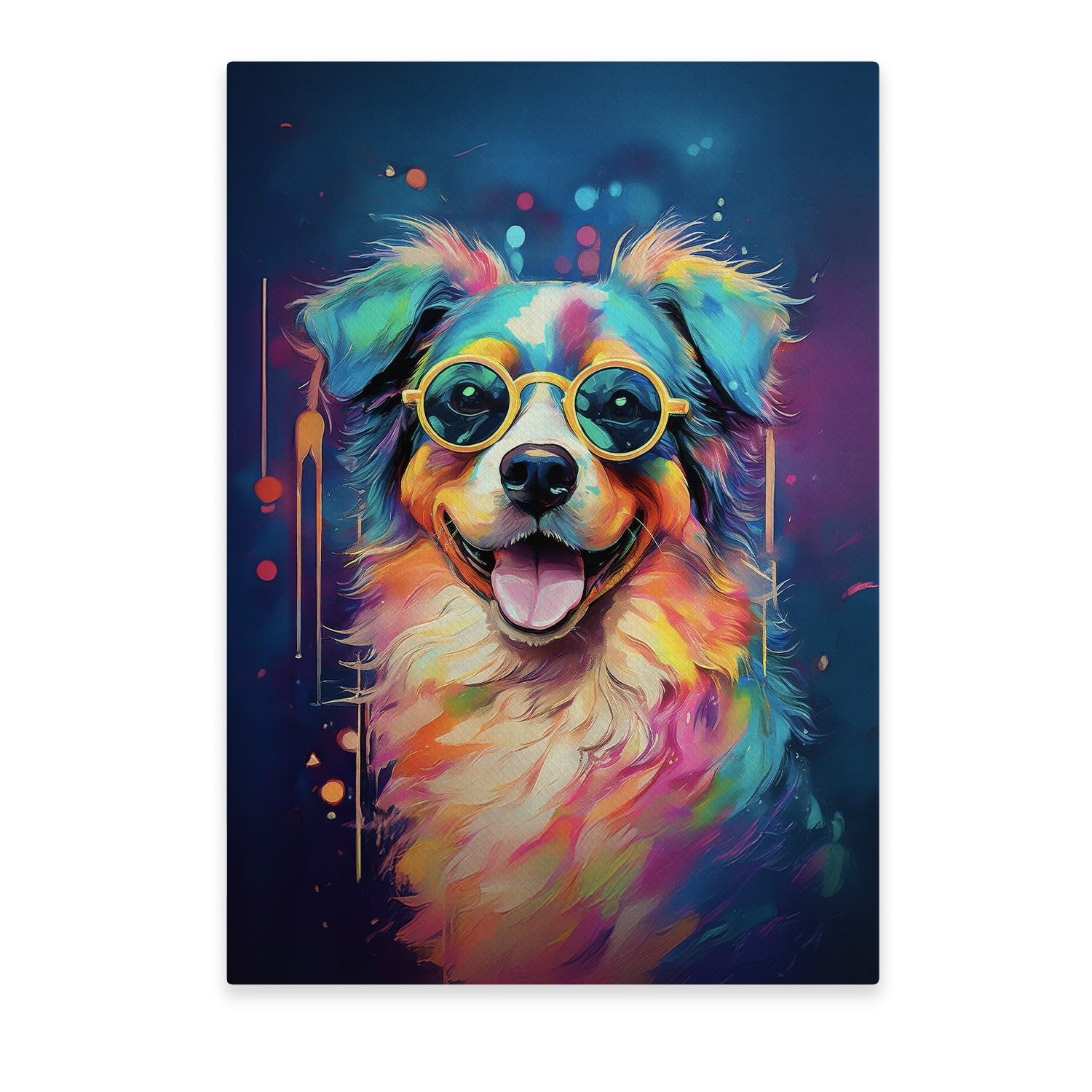Hippie Miniature American Shepherd Portrait oil painting Watercolor Tie ...