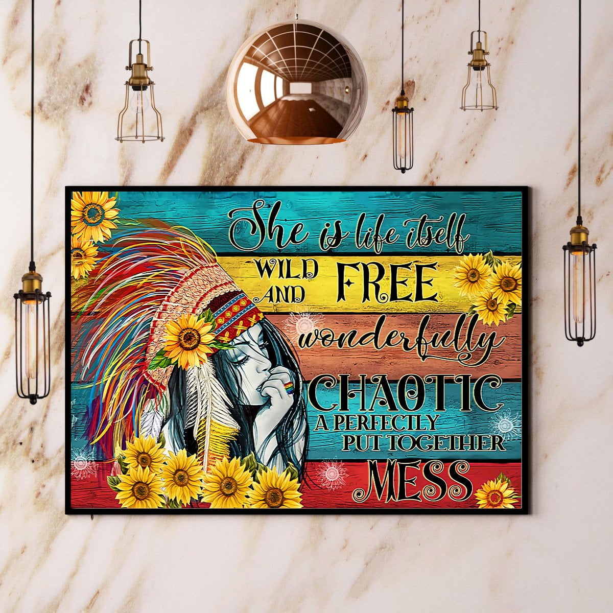 Hippie Native Girl She Is Life Itself Wild And Free Paper Poster No ...