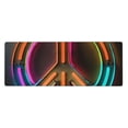 Hippie Neon Peace Sign Vintage Mouse Pad Extended Large Gaming Mousepad ...