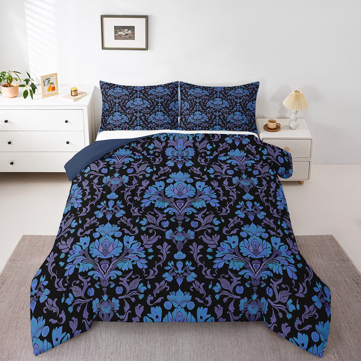 Hippie Paisley Down Comforter King Size,Bohemian Gothic Floral ...