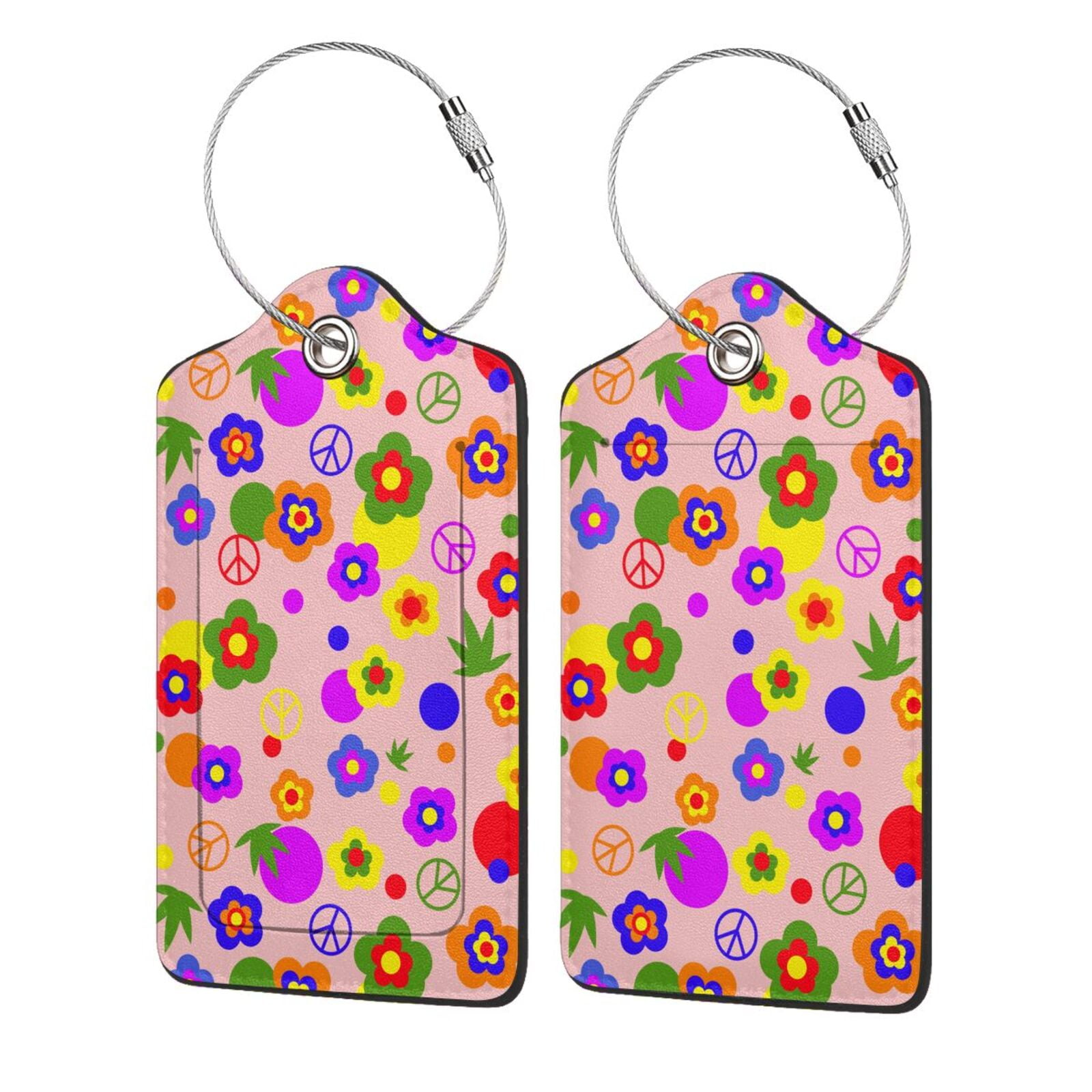 Hippie Peace Daisy Flower Luggage Tags for Suitcase Tags Identifiers ...