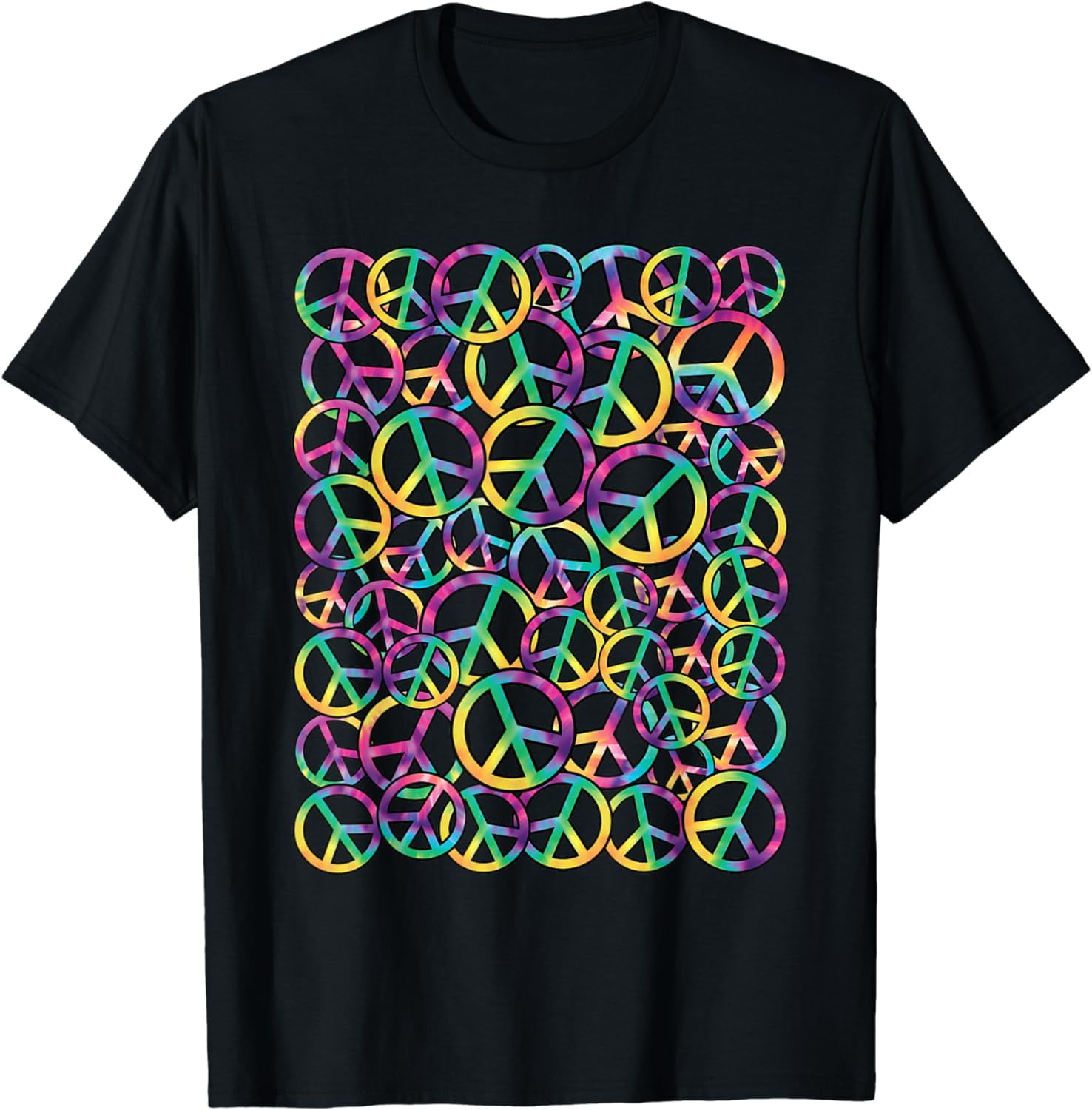 Hippie Peace Sign 60s 70s Retro Cotton T-Shirt - Walmart.com