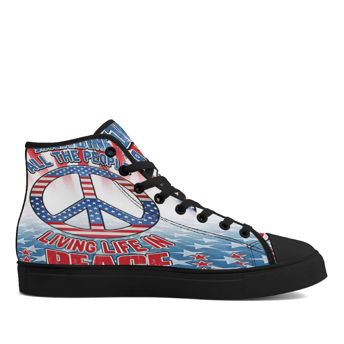 Hippie Peace Sign American flag Imagine All The People Living Life In ...