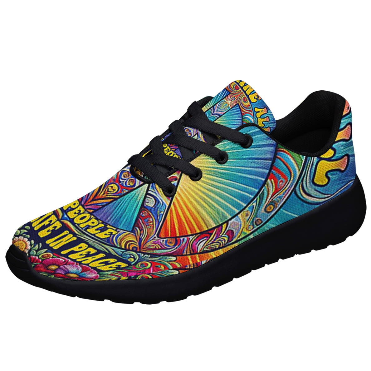 Hippie Peace Sign Imagine All The People Living Life in Peace Shoes ...