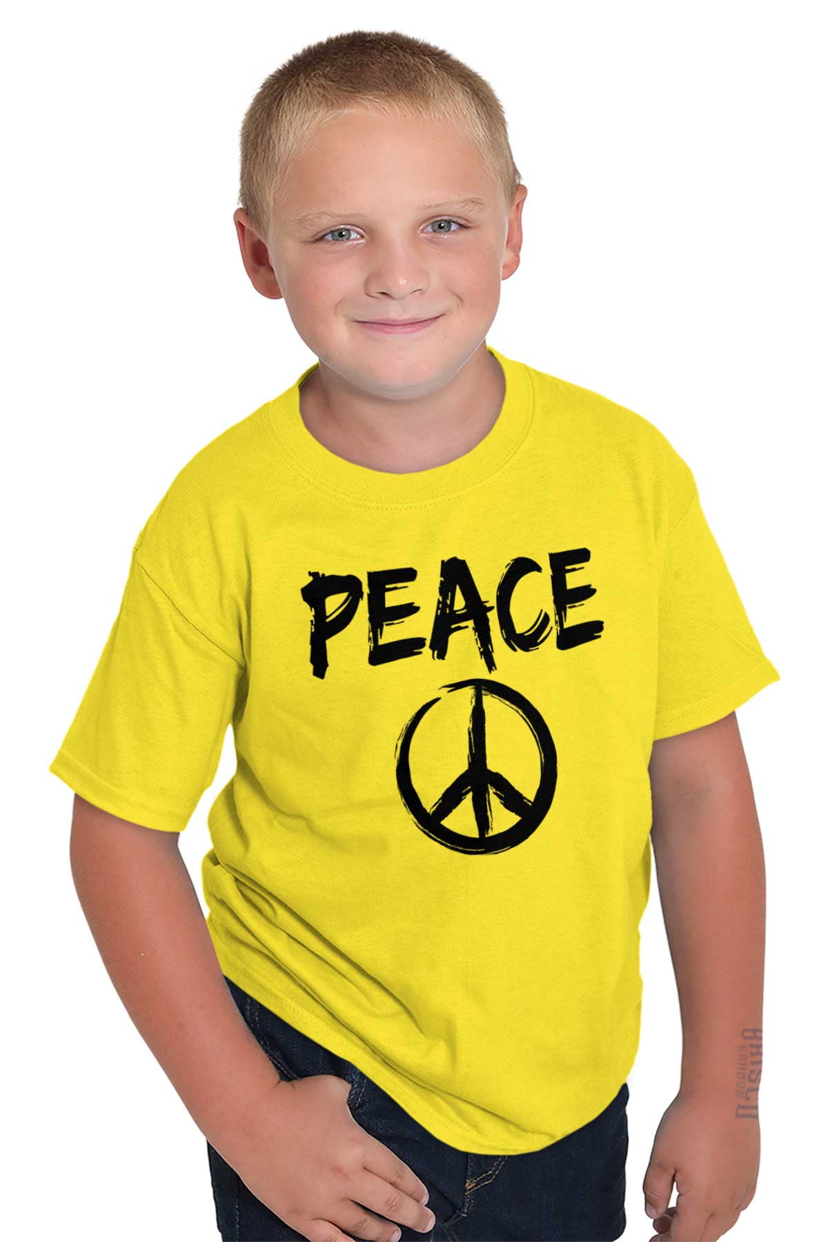 Hippie Peace Sign Make Love Not War Crewneck T Shirts Boy Girl Teen ...