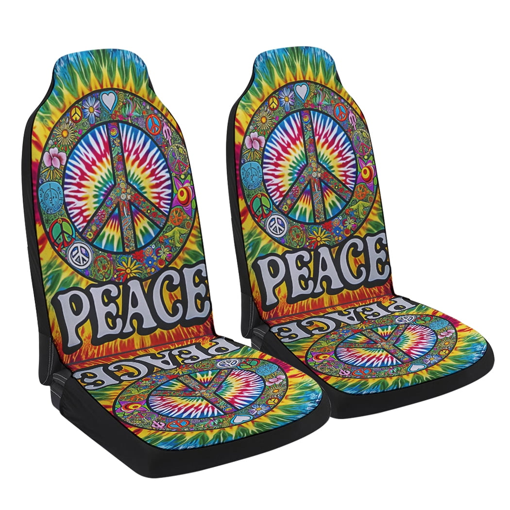 Hippie Peace Sign Seat Covers Cars, Car Truck SUV 2 Piec - Walmart.com